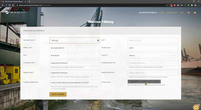 How to link your SCR account to My Port of Antwerp Bruges?